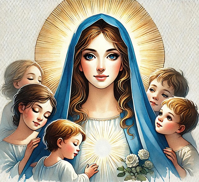 Download Ai Generated, Mary, Children. Royalty-Free Stock Illustration ...