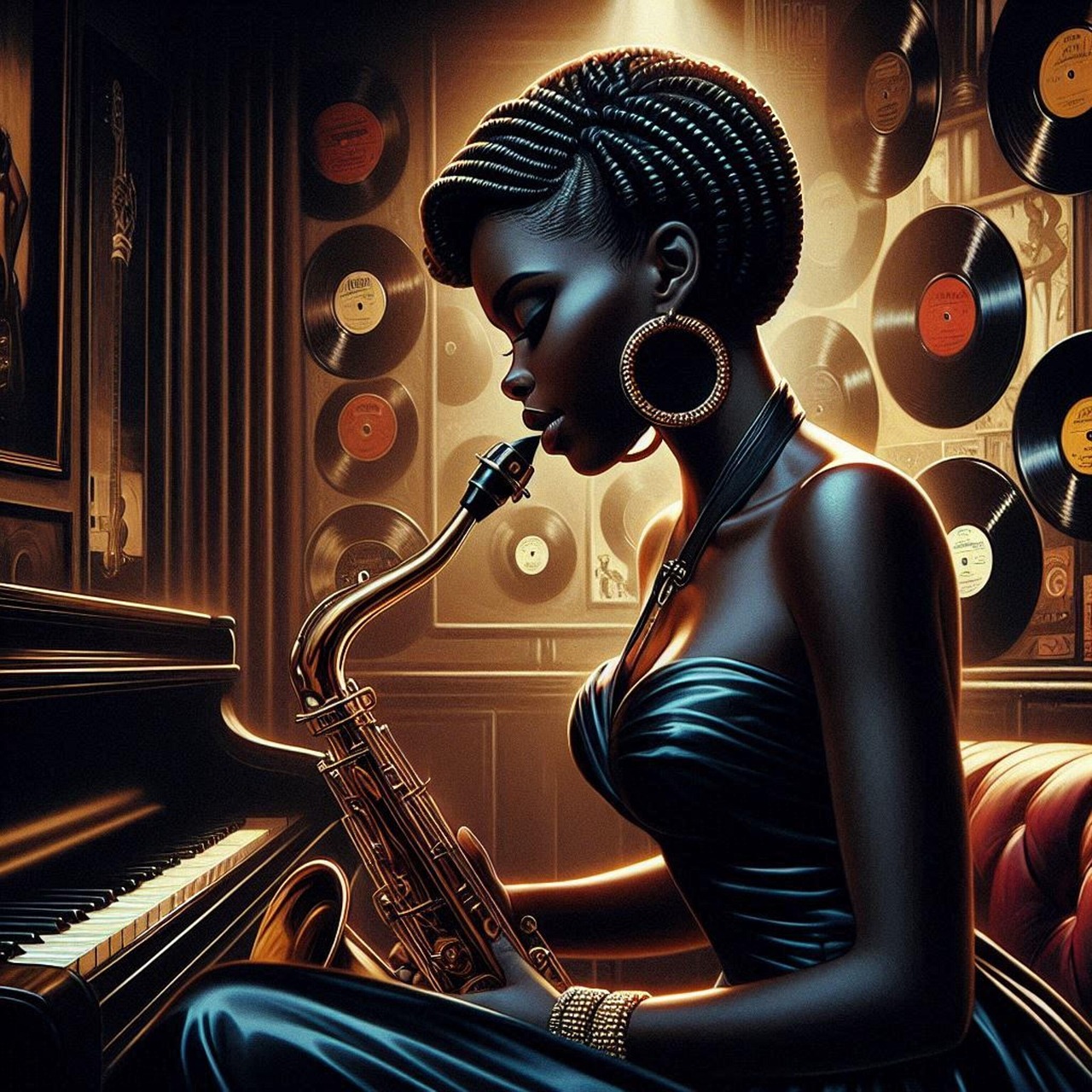 Download Ai Generated, Woman, Jazz. Royalty-Free Stock Illustration ...
