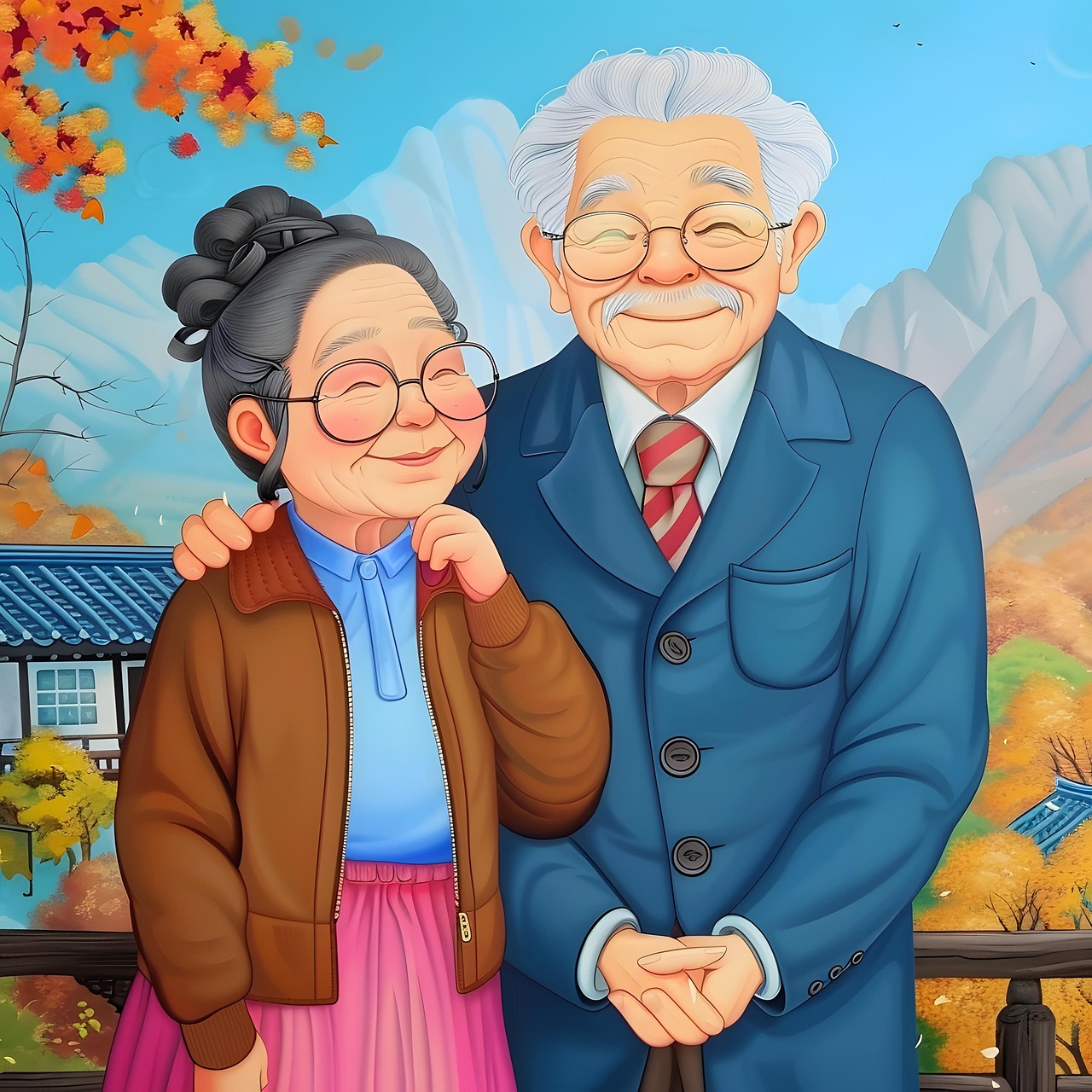Download Married Couple Old Couple Silver Royalty Free Stock
