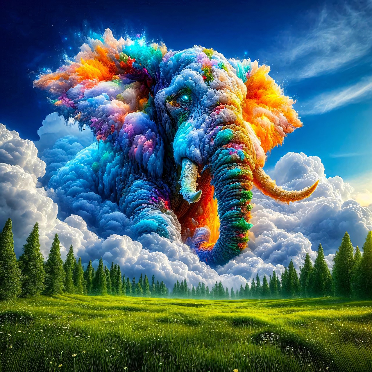 Download Ai Generated, Elephant, Clouds. Royalty-Free Stock ...