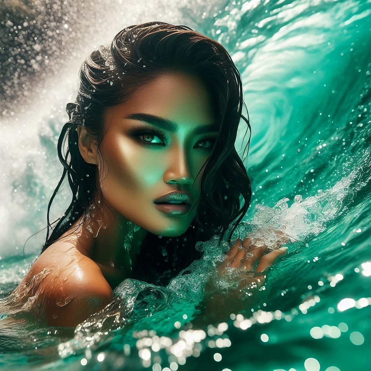 Download Woman, Waves, Beach. Royalty-Free Stock Illustration Image ...