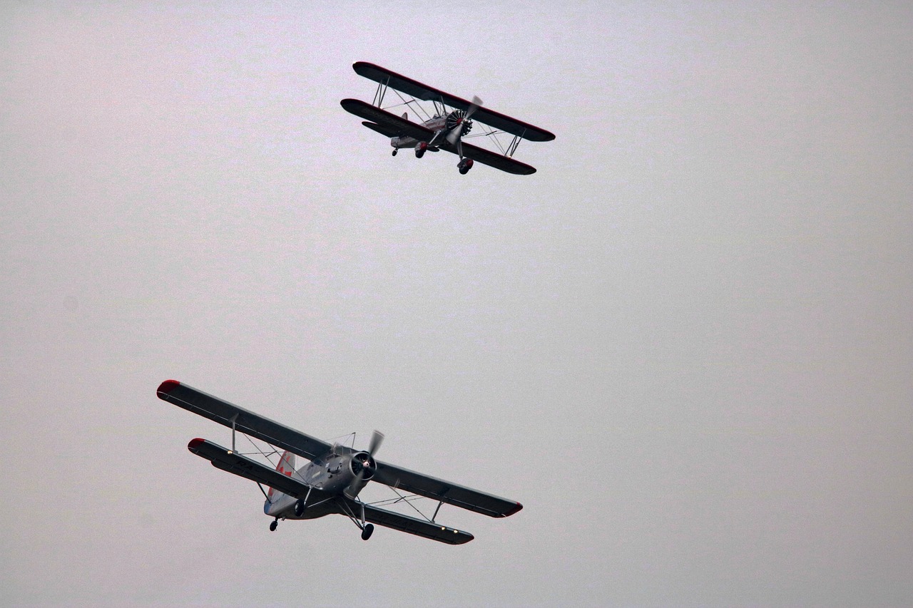 Biplanes Aloft Grey Sky - Free photo on Pixabay - Pixabay