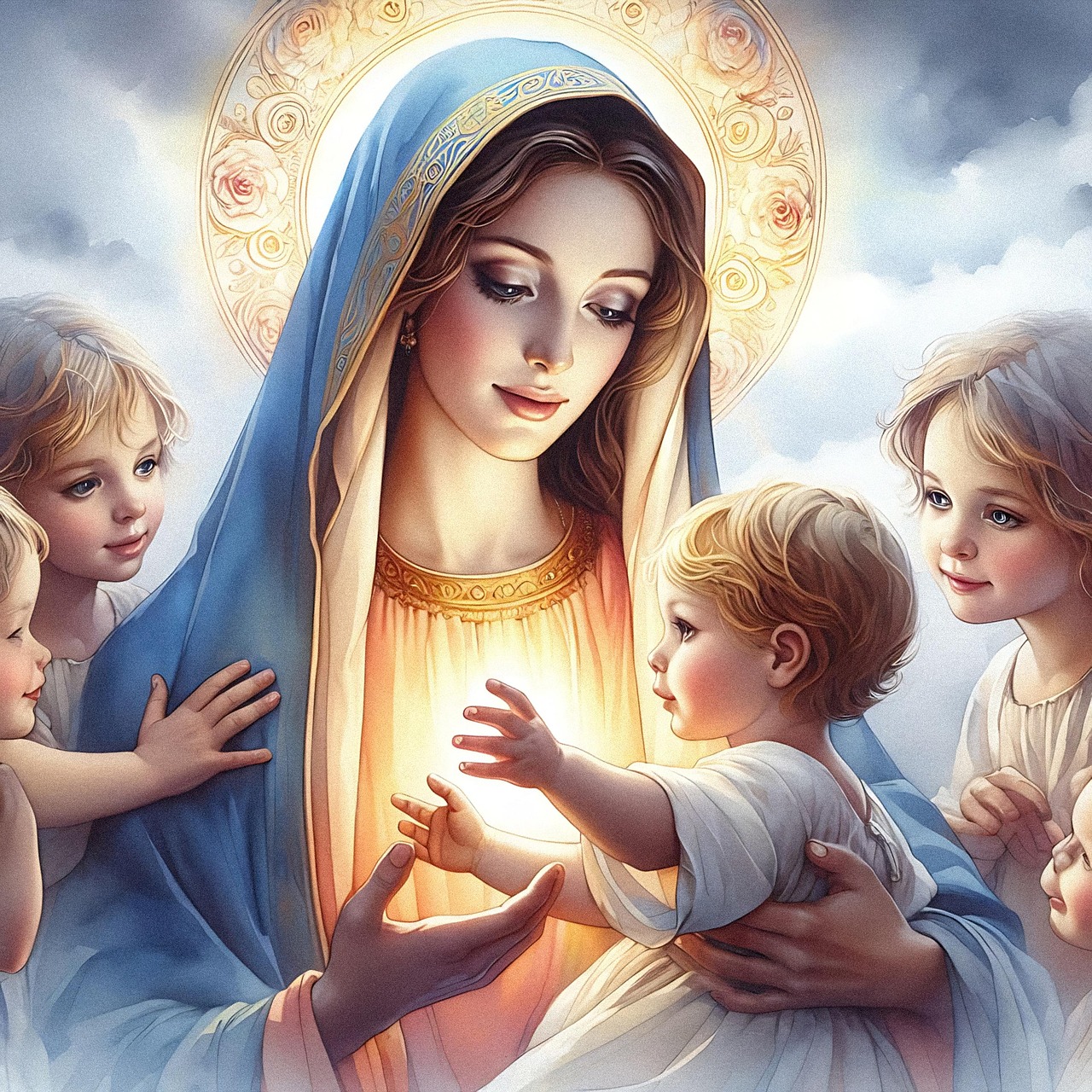 Download Mary, Child, Blue. Royalty-Free Stock Illustration Image - Pixabay