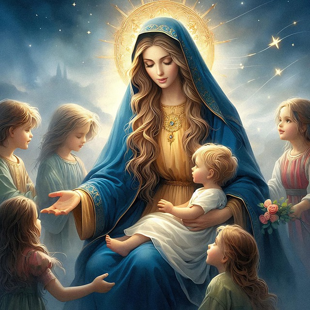 Download Mary, Child, Blue. Royalty-Free Stock Illustration Image - Pixabay