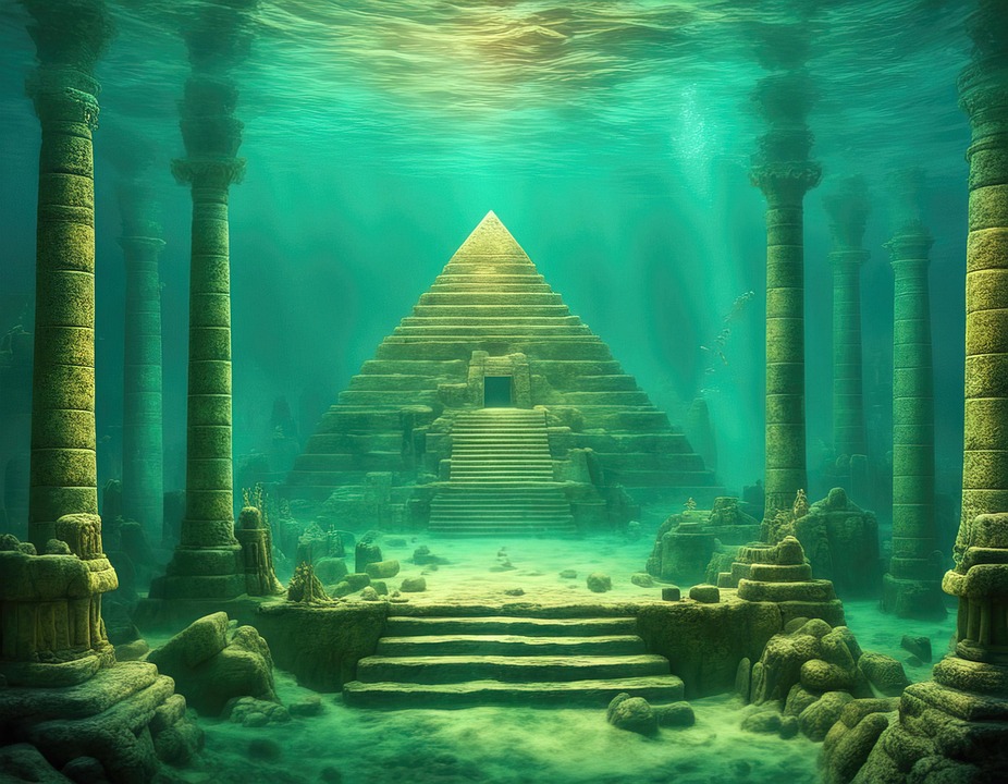 Download Ancient Ruins, Pyramid, Sunken Ruins. Royalty-Free Stock ...