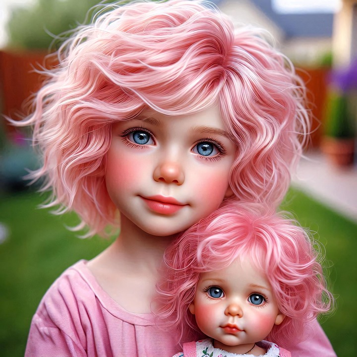 Download Ai Generated Pink Hair Doll Royalty Free Stock Illustration Image Pixabay