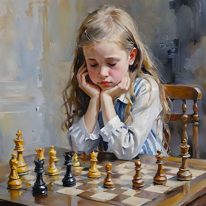 Download Ai Generated, Girl, Chess. Royalty-Free Stock Illustration ...