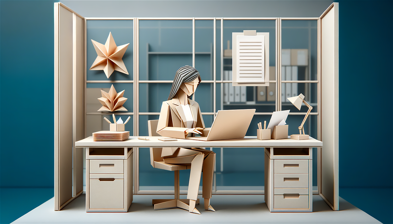 Download Ai Generated, Origami, Office. Royalty-Free Stock Illustration ...