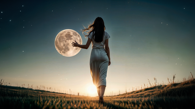 Download Moon, Woman, Landscape. Royalty-Free Stock Illustration Image ...