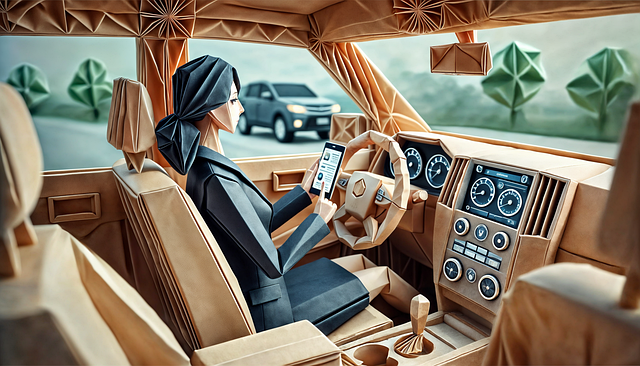 Download Origami Car Interior, Paper Art, Driving. Royalty-Free Stock ...
