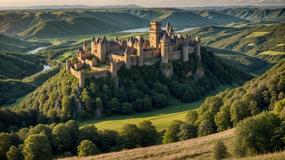 Download Landscape, Castle, Nature. Royalty-Free Stock Illustration ...