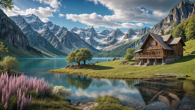 Download Ai Generated, Cabin, Winter. Royalty-Free Stock Illustration ...