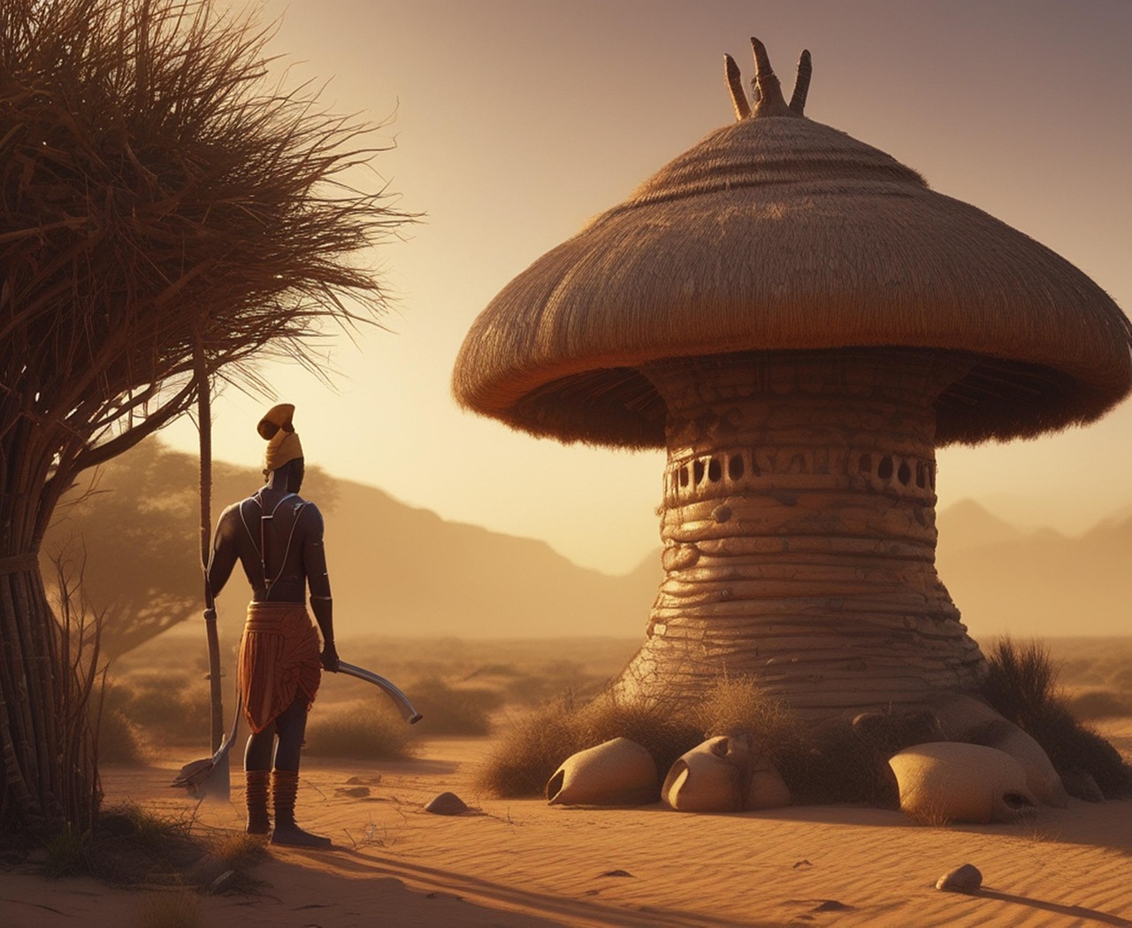 Download Ai Generated, Africa, Warrior. Royalty-Free Stock Illustration ...