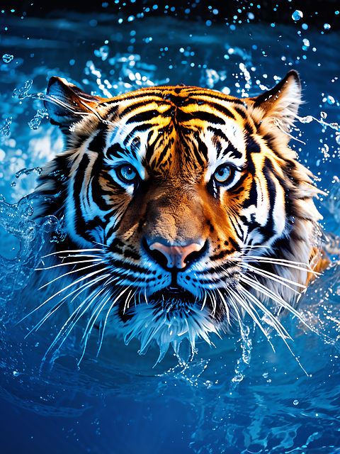 Download Ai Generated, Tiger, Swim. Royalty-Free Stock Illustration ...