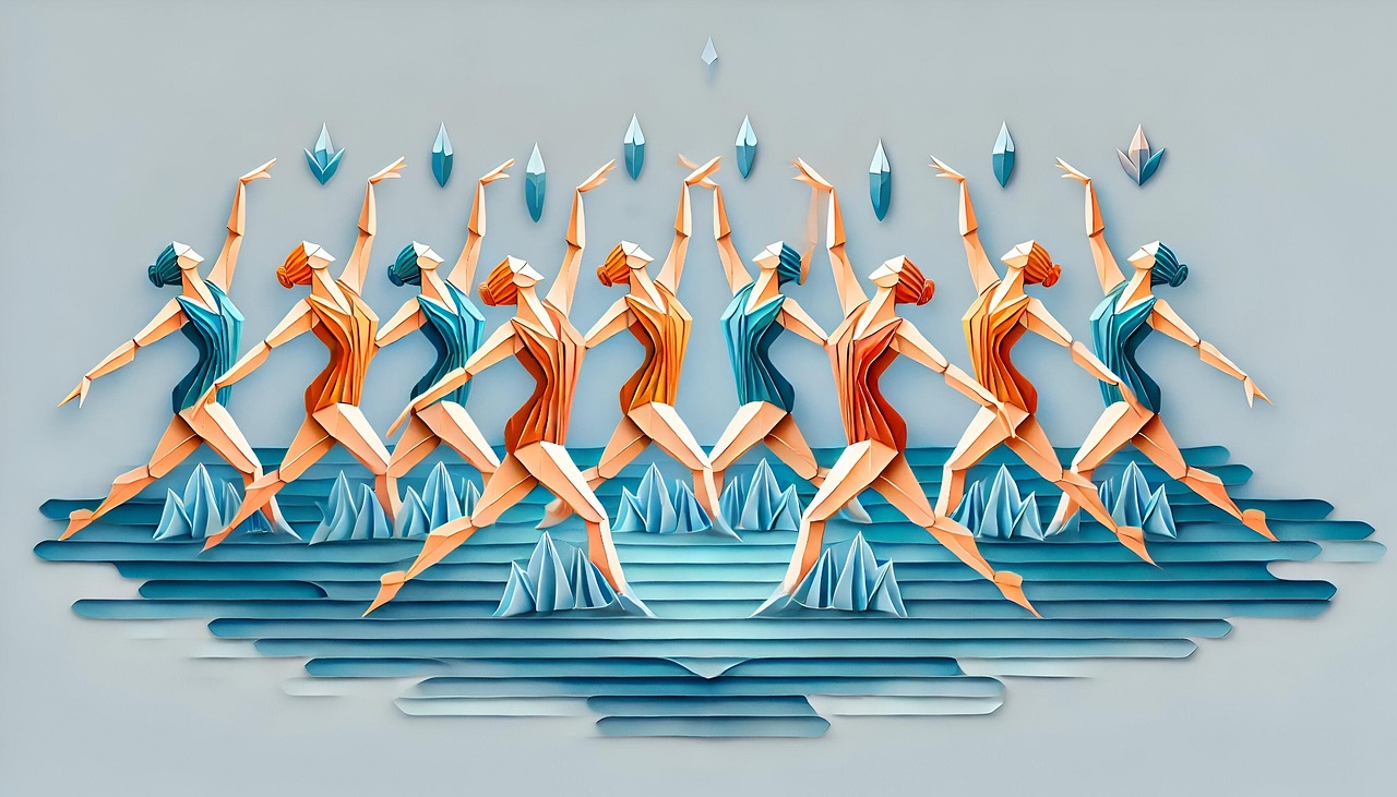 Download Ai Generated, Origami, Synchronized Swimming. Royalty-Free ...