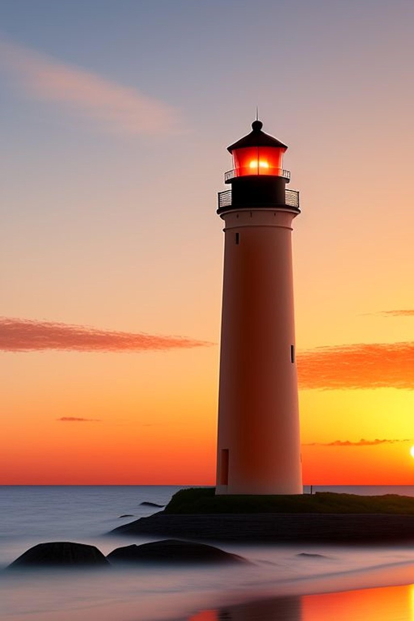 Download Lighthouse, Beacon, Sunset. Royalty-Free Stock Illustration ...