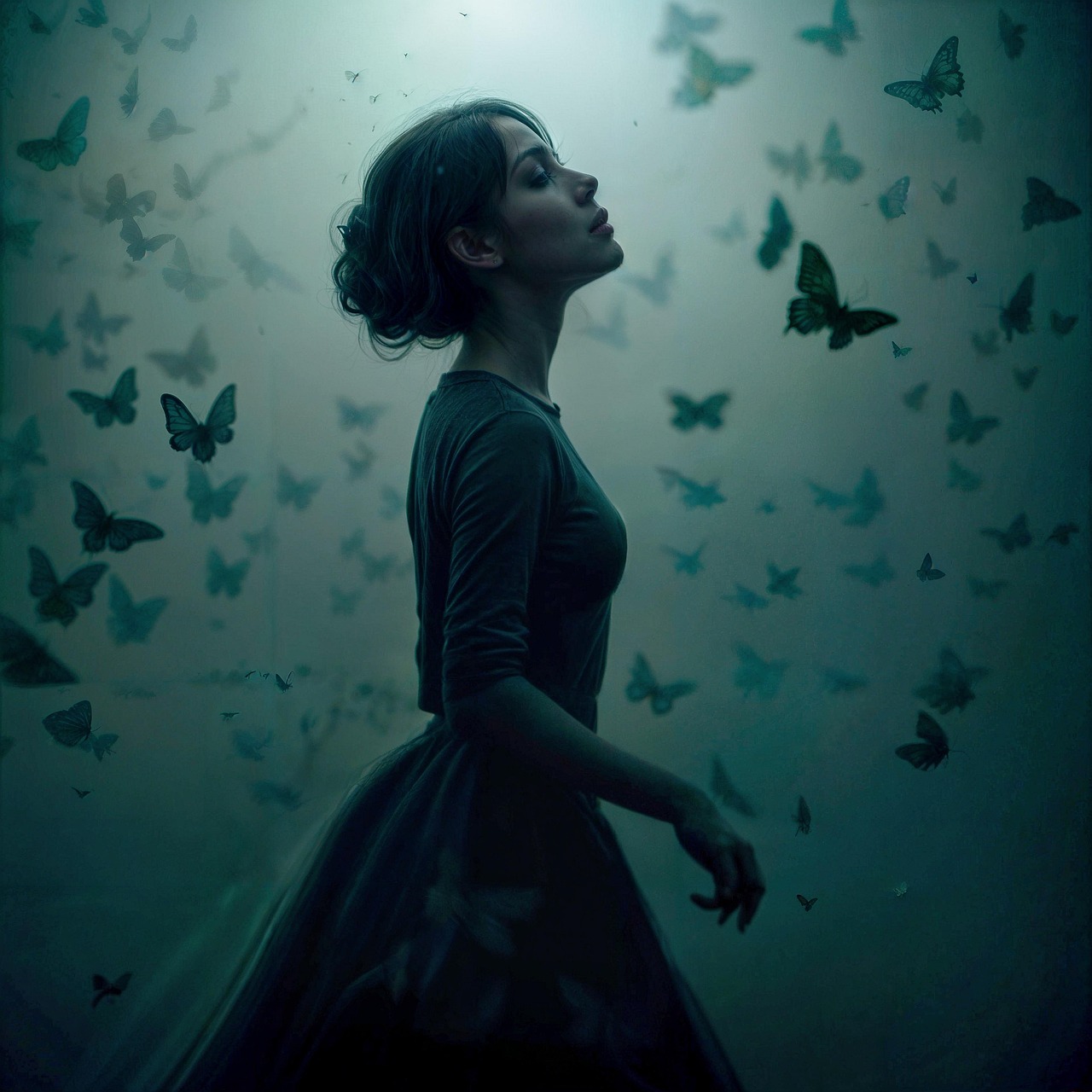 Download Butterflies, Woman, Portrait. Royalty-Free Stock Illustration ...