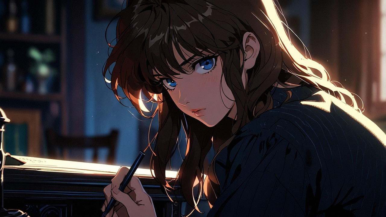 Download Woman, Writing, Anime. Royalty-Free Stock Illustration Image ...