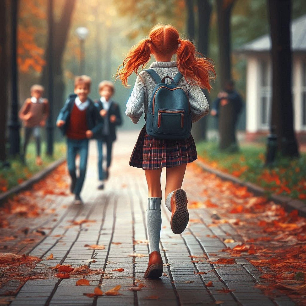 Download Ai Generated, Autumn, Student. Royalty-Free Stock Illustration ...