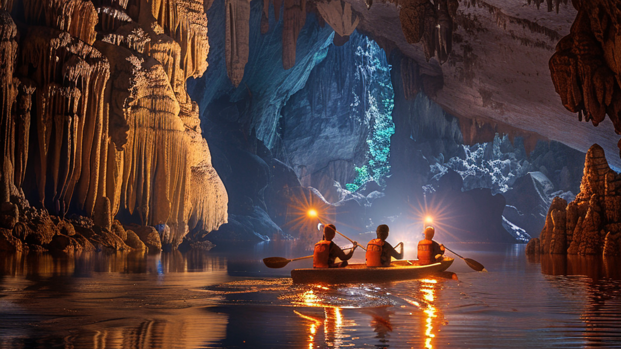 Download Tham Nam Water Cave, Laos, Explorers. Royalty-Free Stock ...