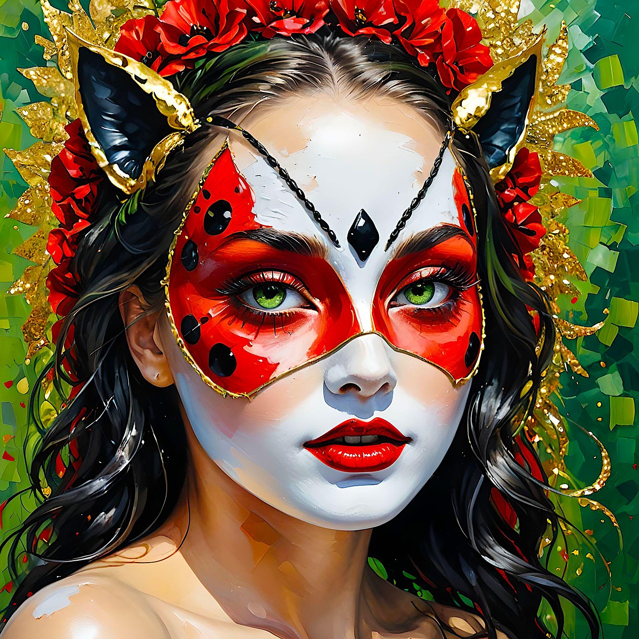 Download Beautiful, Masked, Woman. Royalty-Free Stock Illustration ...