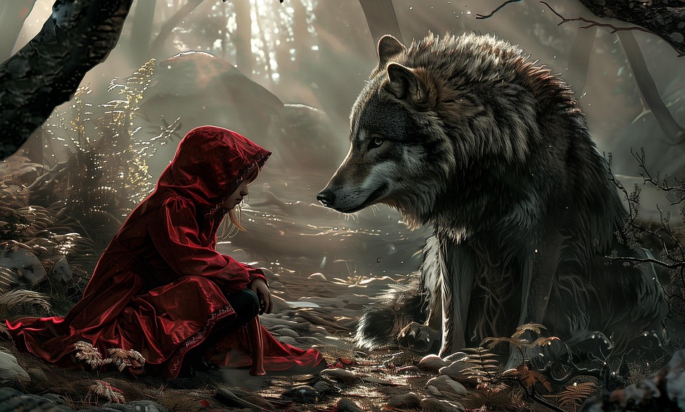 Download Little Red Riding Hood, Wolf, Forest. Royalty-Free Stock ...
