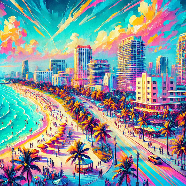 Miami Playa Colores Vibrantes - Imagen gratis en Pixabay - Pixabay