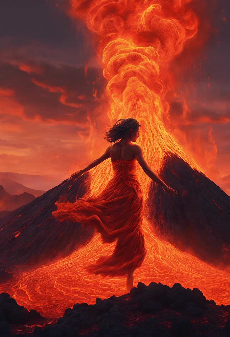 Download Ai Generated, Volcano, Woman. Royalty-Free Stock Illustration ...