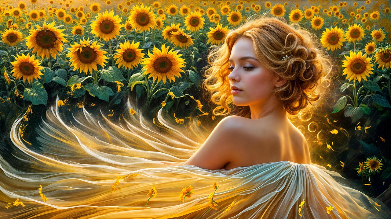 Download Sunflowers Woman Beautiful Royalty Free Stock Illustration Image Pixabay