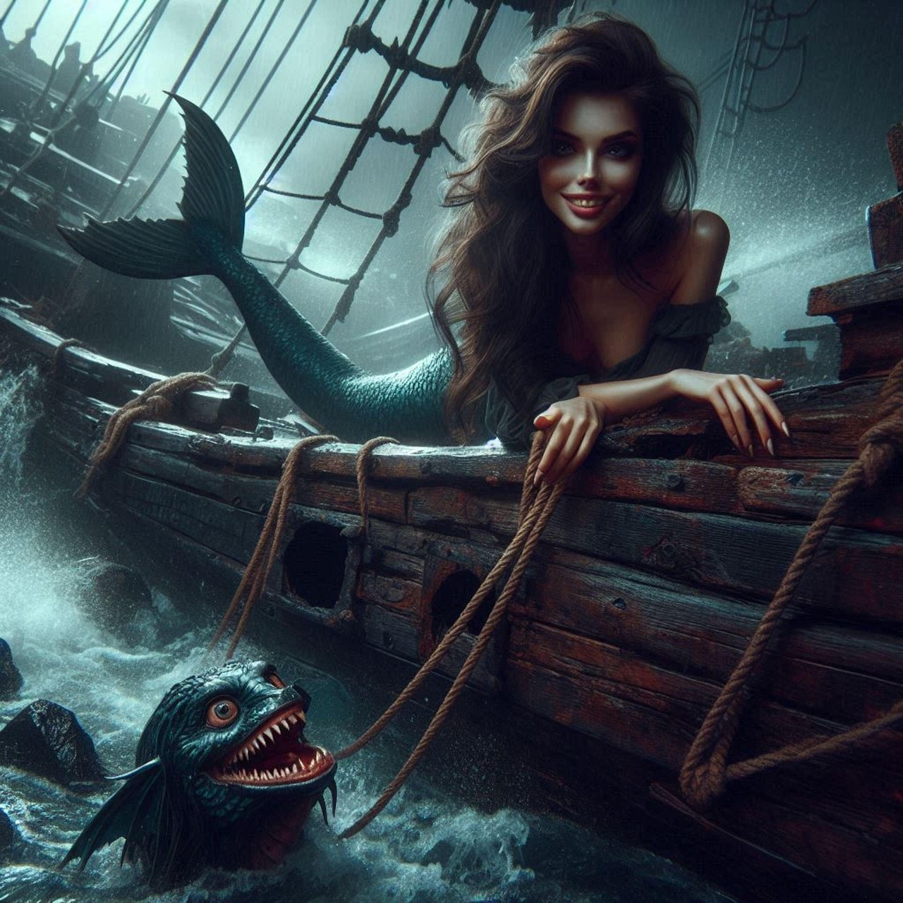 Download Ai Generated Mermaid Siren Royalty Free Stock Illustration