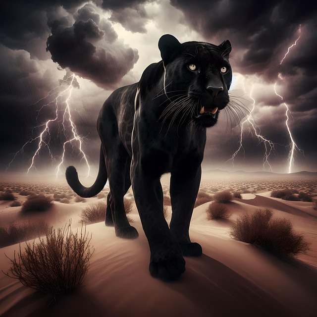 Download Ai Generated, Jaguar, Storm. Royalty-Free Stock Illustration ...