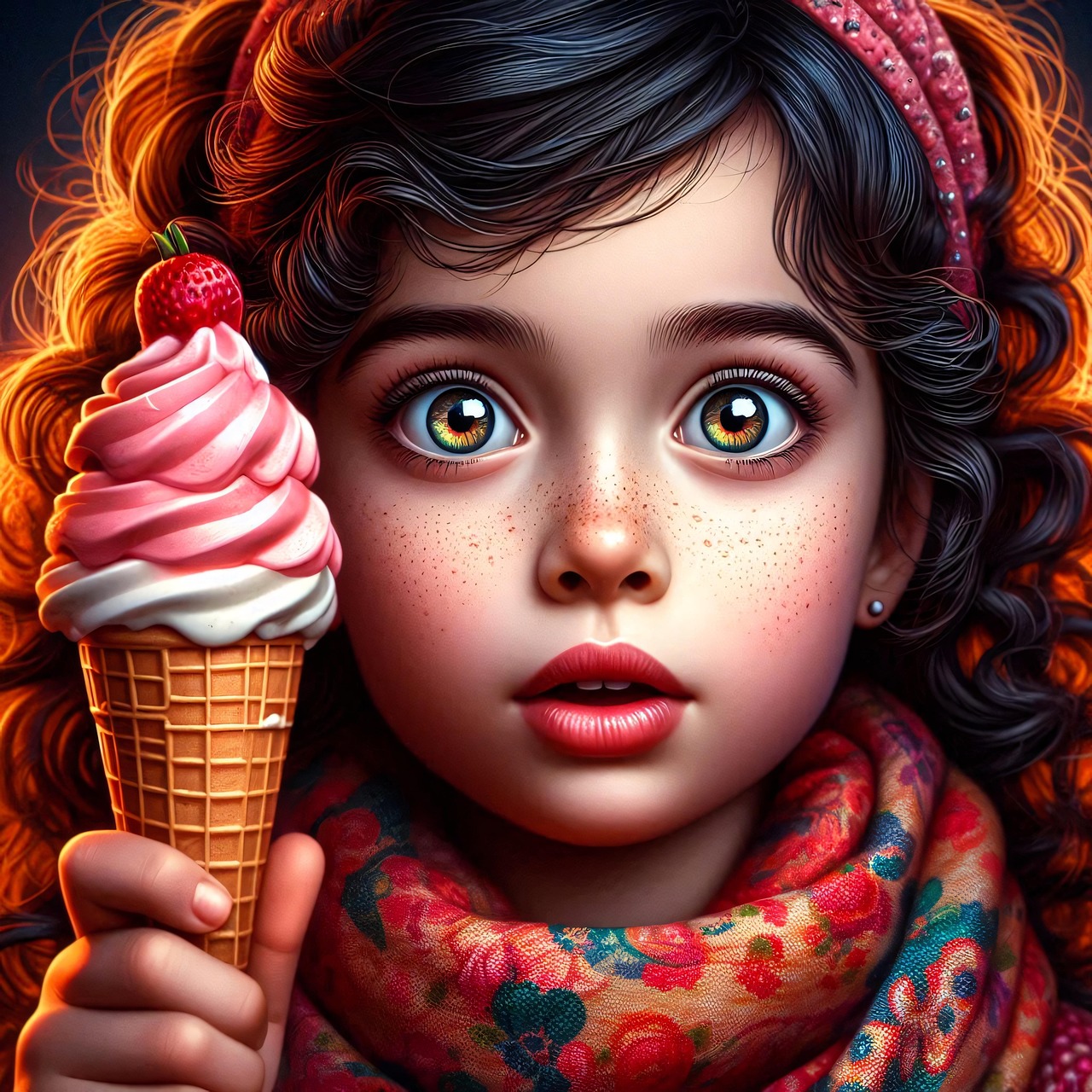 Download Ai Generated Ice Cream Girl Royalty Free Stock Illustration 4370