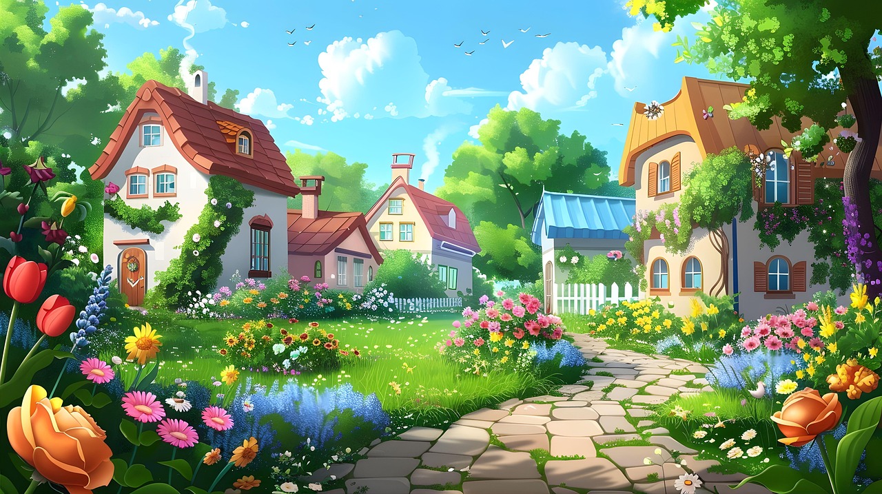 Download Landscape, Village, Spring. Royalty-Free Stock Illustration ...