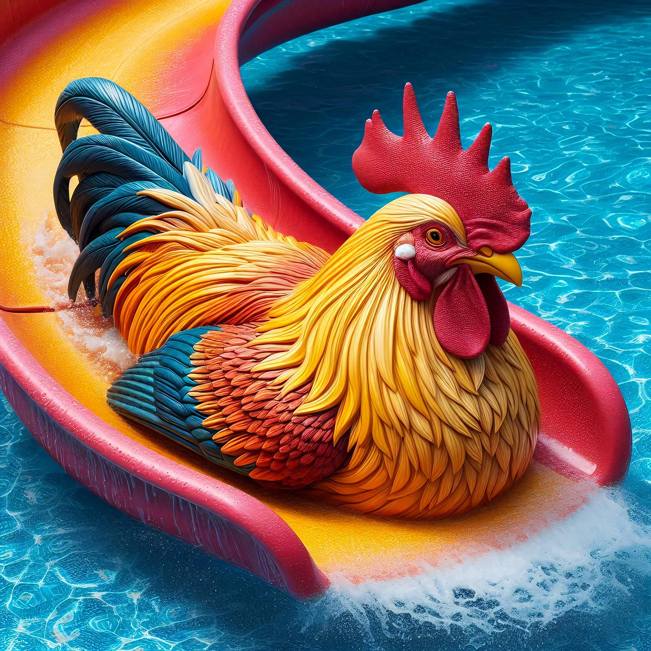 Download Swimmingpool, Chicken, Slide. Royalty-Free Stock Illustration ...