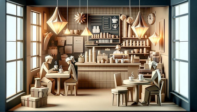 Ai Dihasilkan Coffee Shop Origami - Gambar gratis di Pixabay