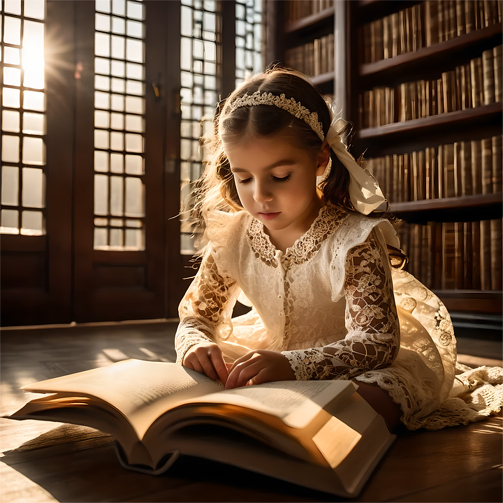 Download Ai Generated, Girl, Reading. Royalty-Free Stock Illustration ...