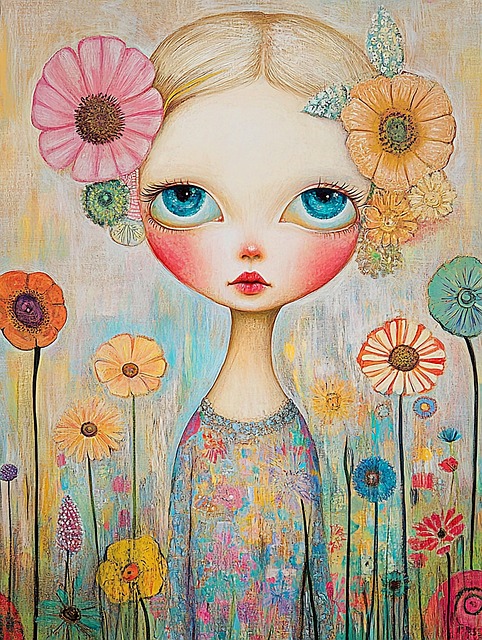Download Doe-Eyed Girl, Large Blue Eyes, Elongated Neck. Royalty-Free ...