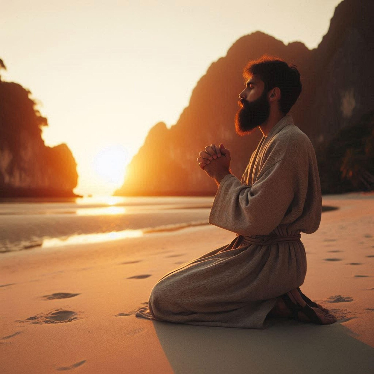 Download Ai Generated, Pray, Man. Royalty-Free Stock Illustration Image ...