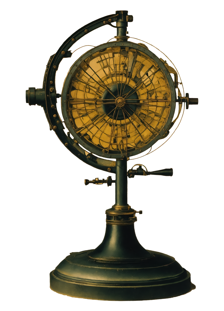 Download Vintage Steampunk Gyroscope, Retro Sci-Fi Mechanical Art ...