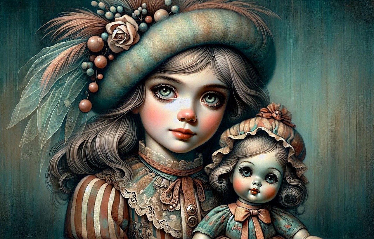 Download Vintage Girl Victorian Inspired Doll Like Royalty Free Stock Illustration Image