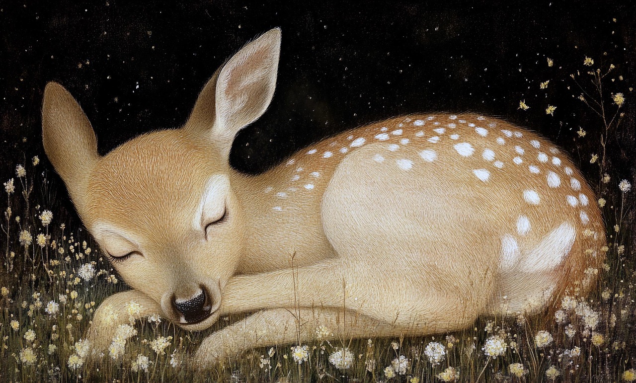 Download Ai Generated, Fawn, Sleeping. Royalty-Free Stock Illustration ...