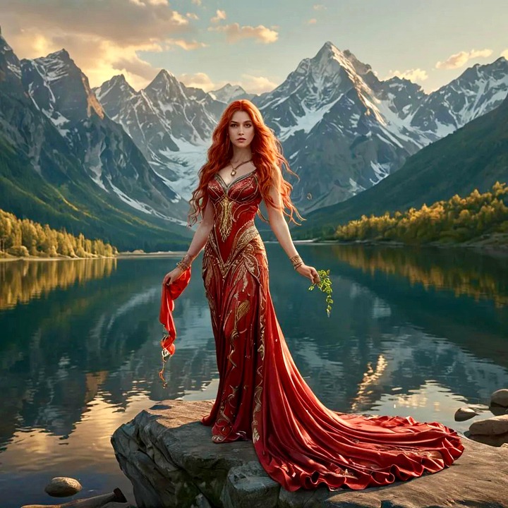 Download Goddess, Beautiful, Mountains. Royalty-Free Stock Illustration ...