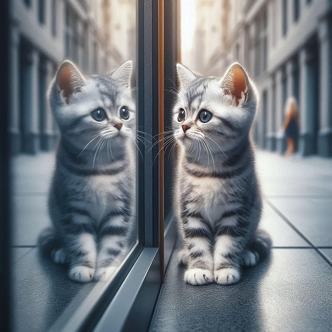 Download Cat, Mirror Image, Domestic Animal. Royalty-Free Stock ...