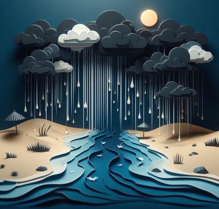 Download Beach, Rain, Clouds. Royalty-Free Stock Illustration Image ...