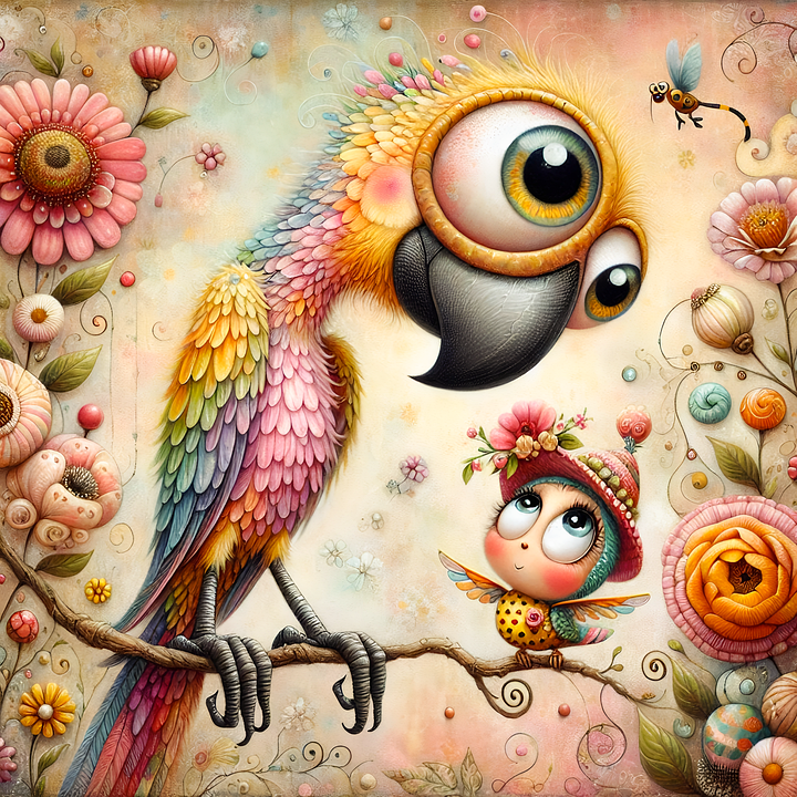 Download Ai Generated, Parrot, Cartoon. Royalty-Free Stock Illustration ...