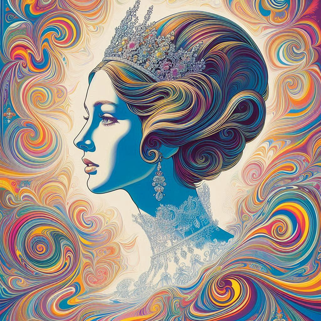 Download Psychedelic Profile, 1970S Art, Rainbow Colors. Royalty-Free ...