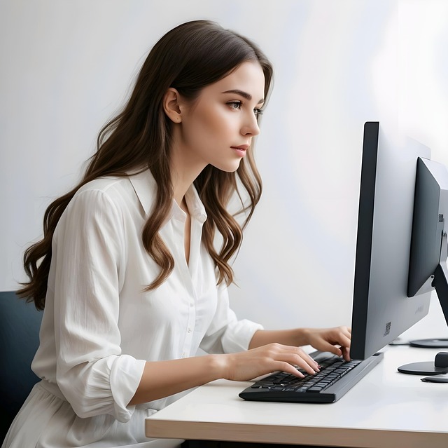 Download Ai Generated, Woman, Computer. Royalty-Free Stock Illustration ...