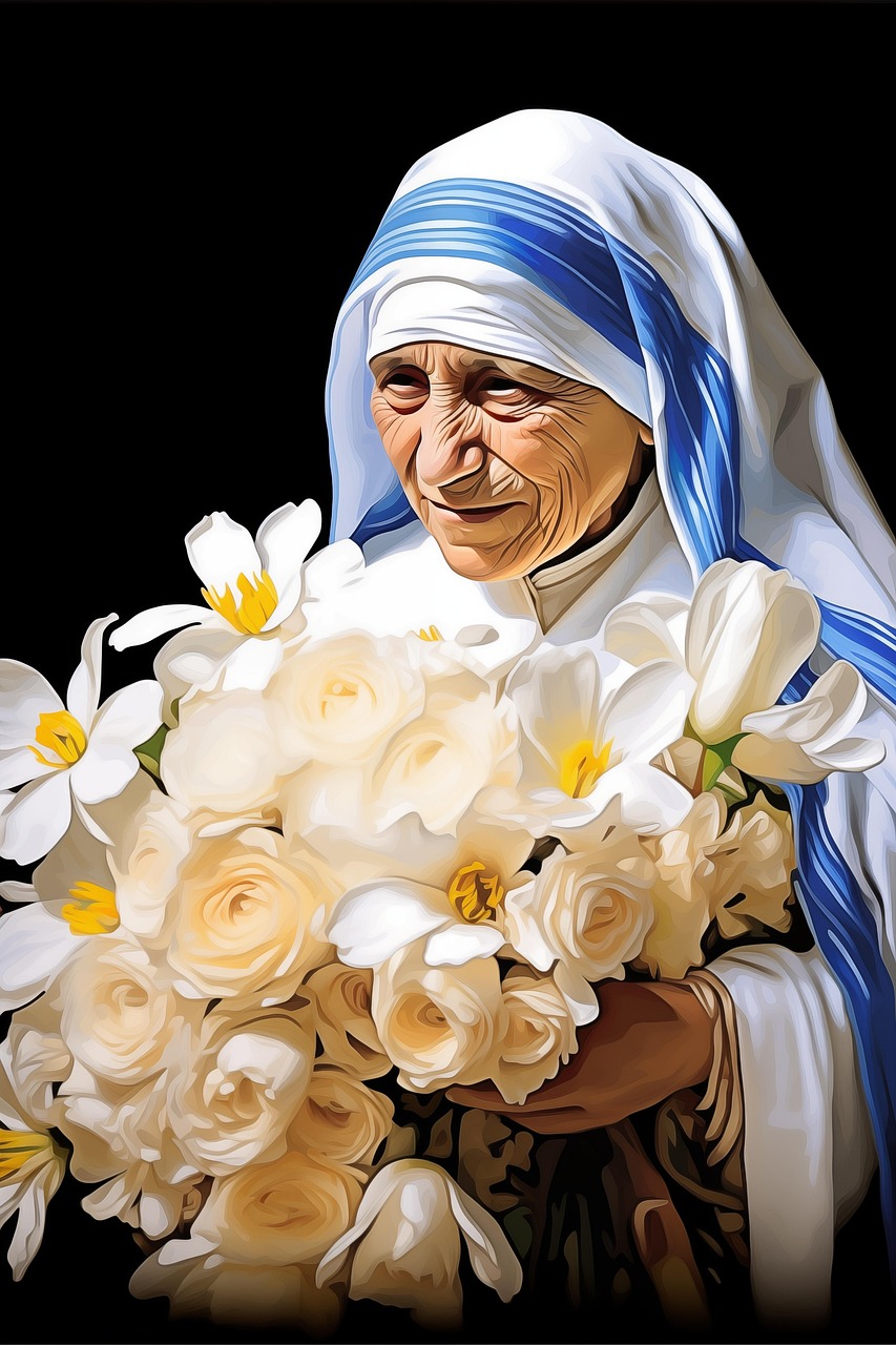 Download Mother Teresa, Portrait, Noir Et Blanc. Royalty-Free Stock ...