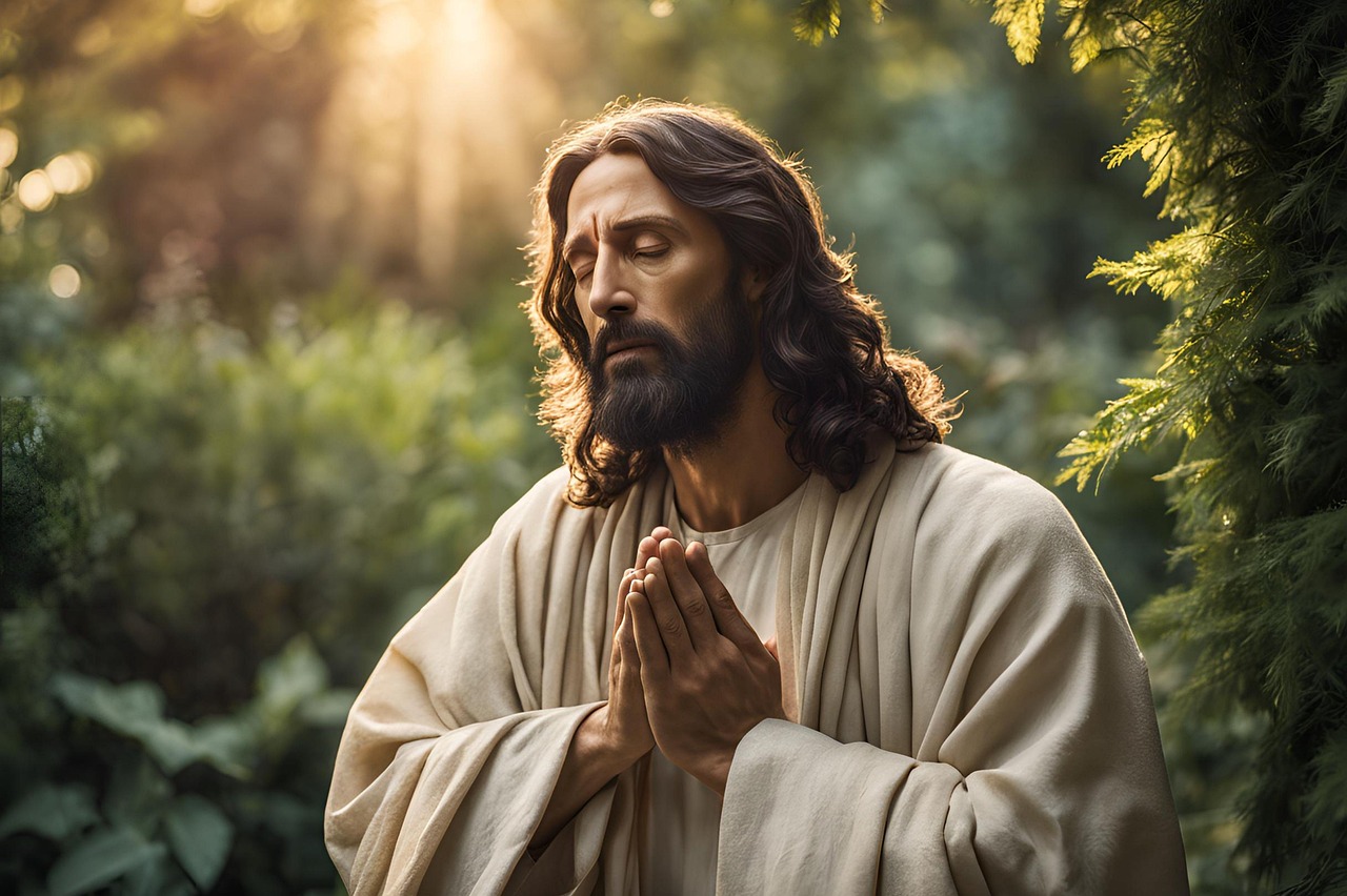 Download Jesus In The Garden Praying, Jesus, Nature. Royalty-Free Stock ...