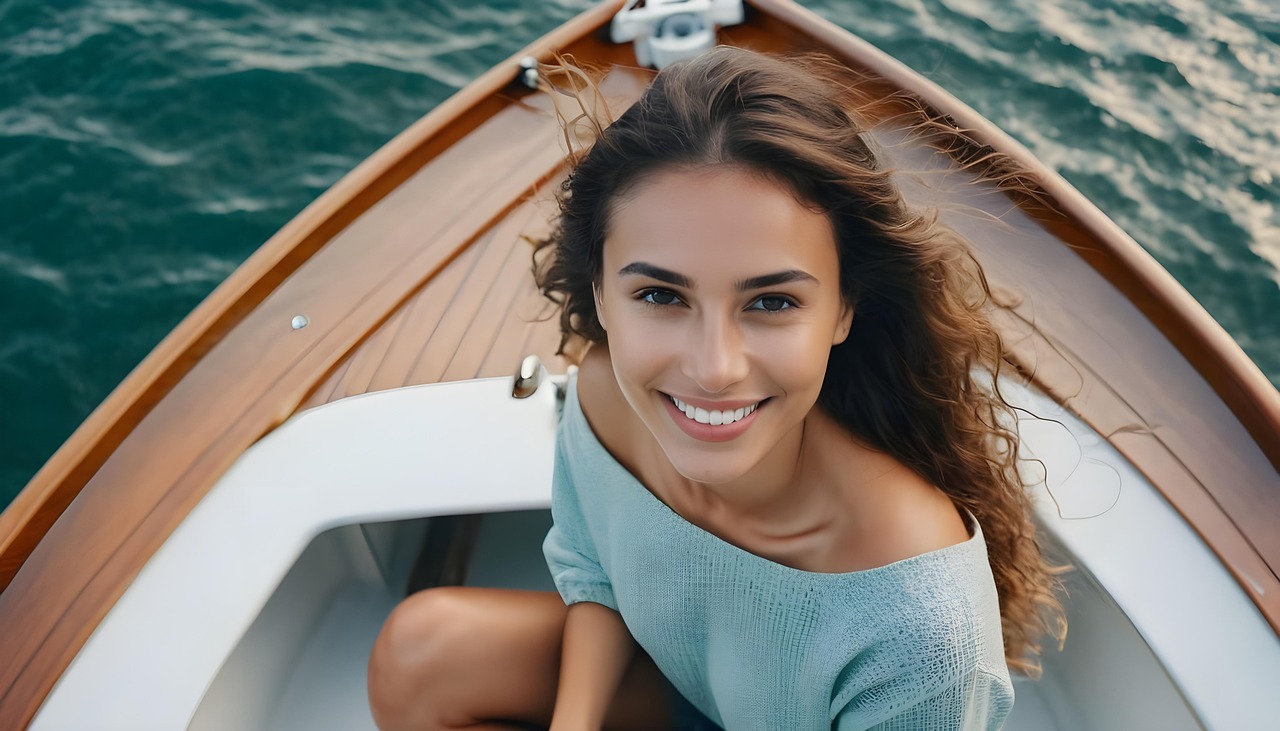 Download Ai Generated Woman Boat Royalty Free Stock Illustration
